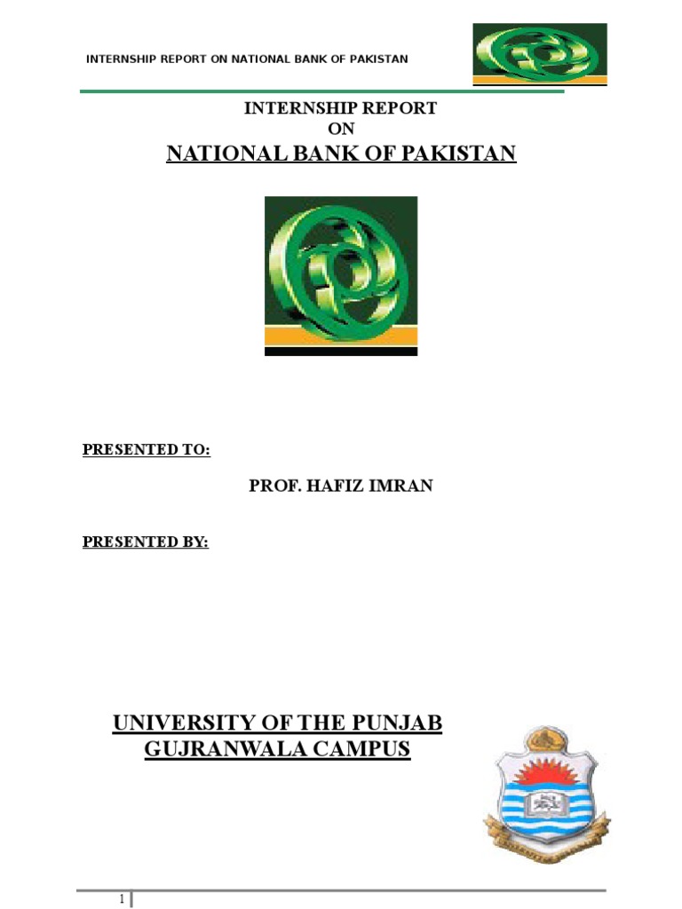 Internship Report of National Bank of Pakistan | PDF | Cheque | Deposit ...