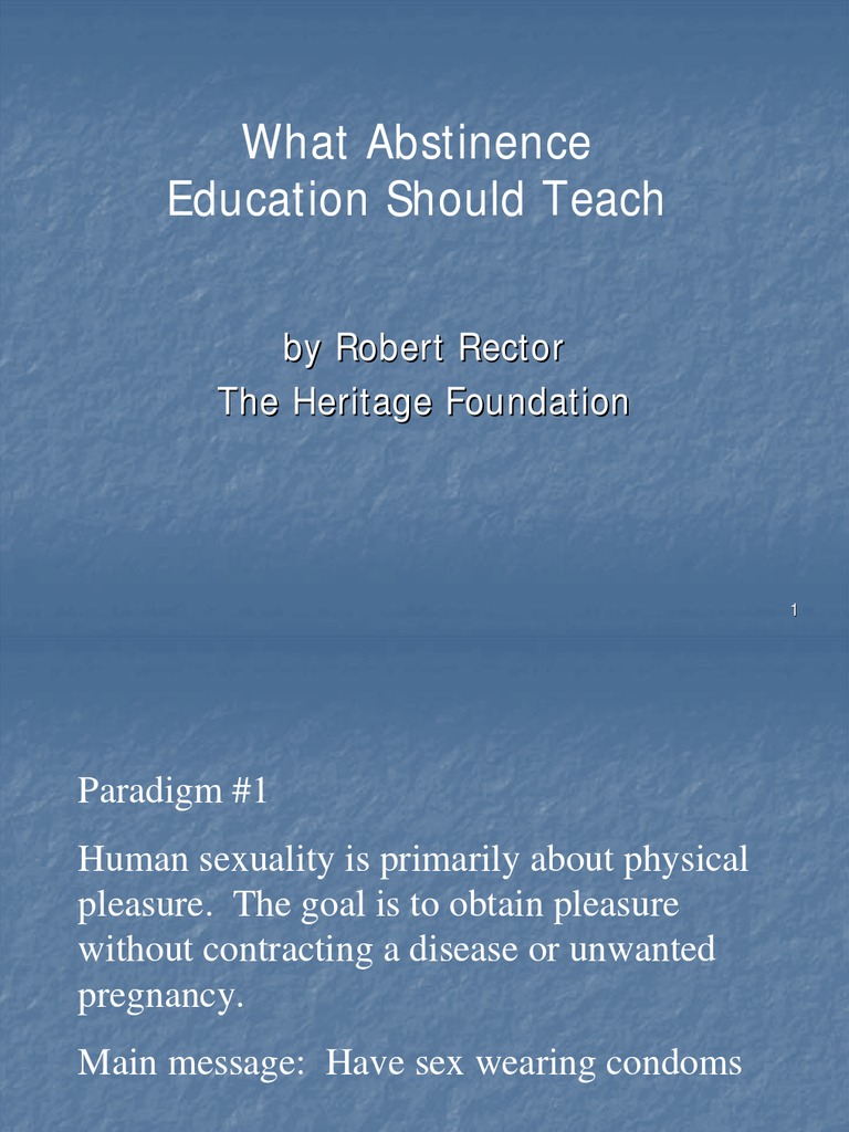 Key Principles of Abstinence Education | PDF | Human Sexual Activity ...