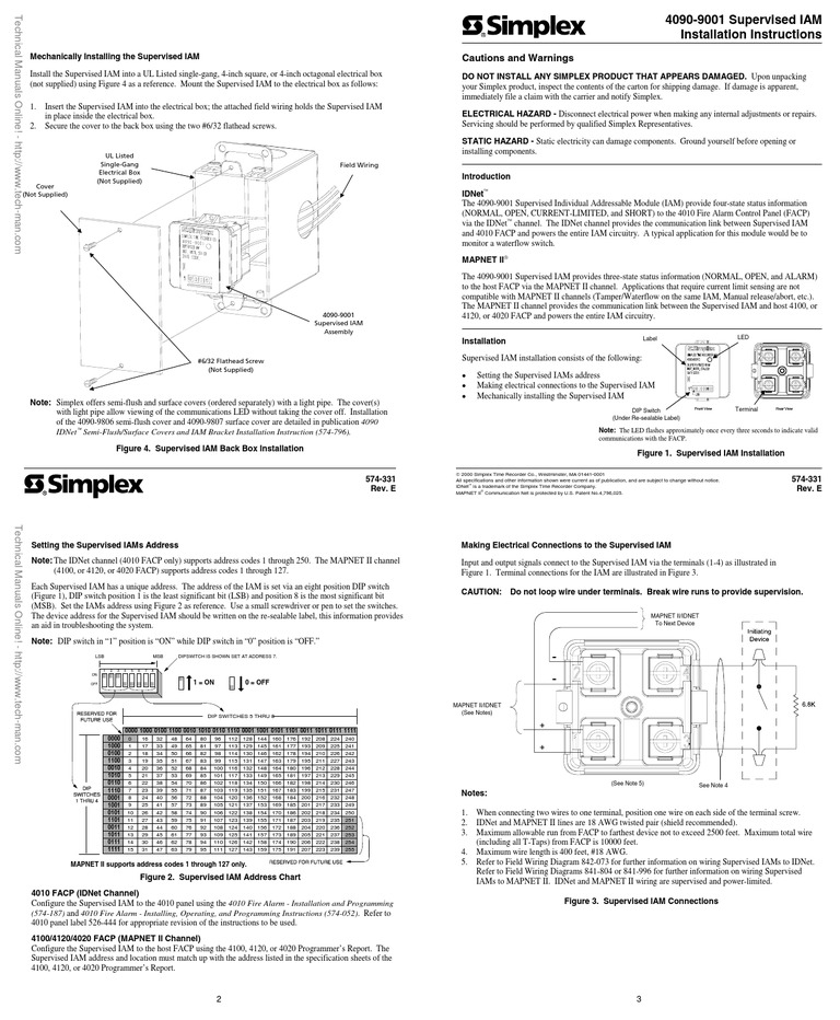 4090 9001+Supervised+IAM+Installation+Manual+Rev+E | Electrical Wiring ...
