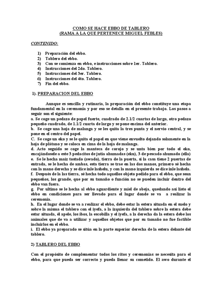 Guía del Ebbo de Tablero | PDF | Religión étnica | Santeria