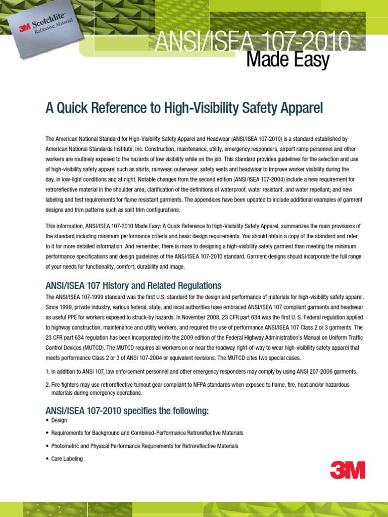 Ansi/isea 107 - 2010 | PDF | Safety | Clothing