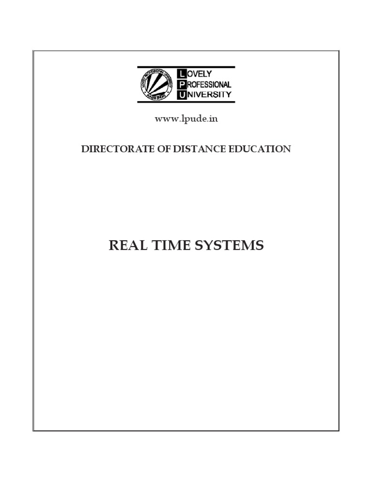 Dcap608 Real Time System Pdf Real Time Computing Scheduling Computing