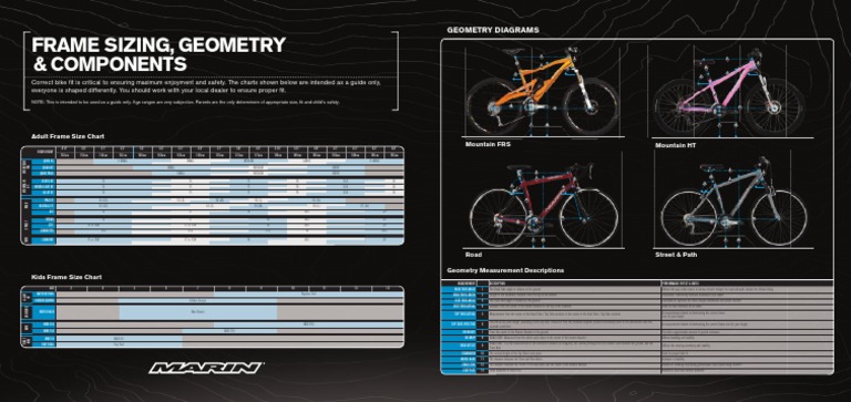 2008 Sizing Chart of Marin Bicycle Frame | PDF | Wheel | Vehicle Parts