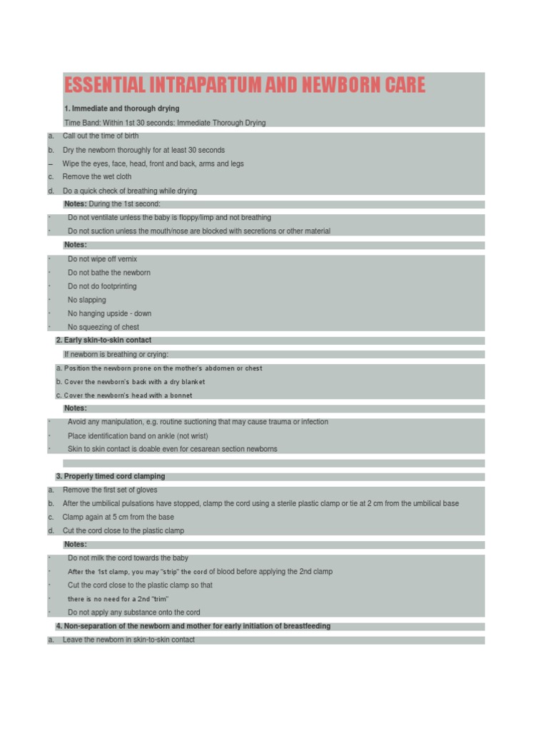 Essential Intrapartum and Newborn Care | PDF | Infants | Breastfeeding