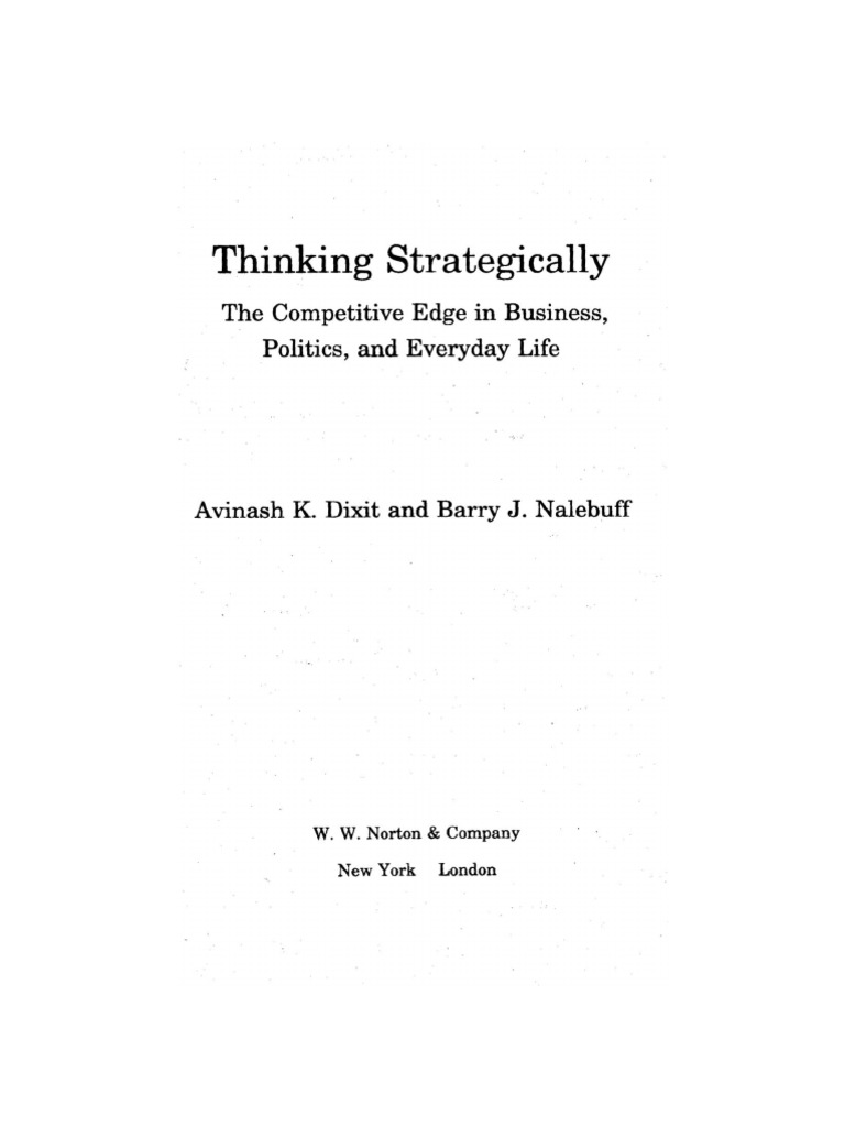 Dixit and Nalebuff | PDF