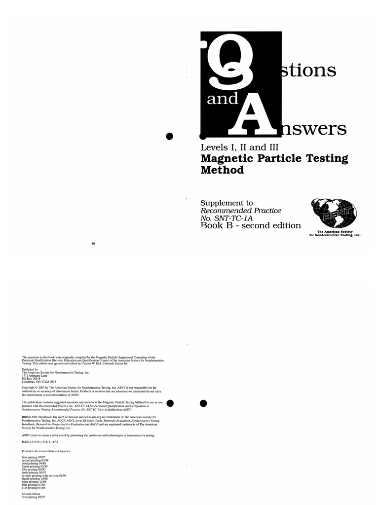 ASNT MT Levels I, II & III Questions & Answers | PDF | Home & Garden
