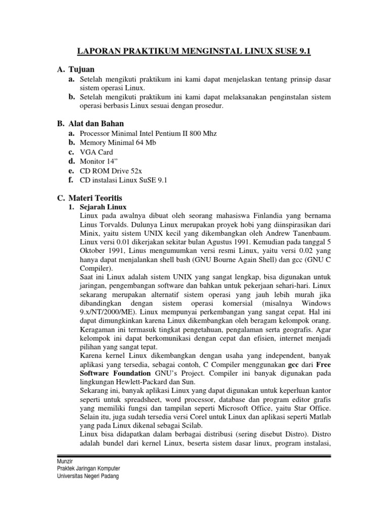 Laporan Praktikum Linux | PDF