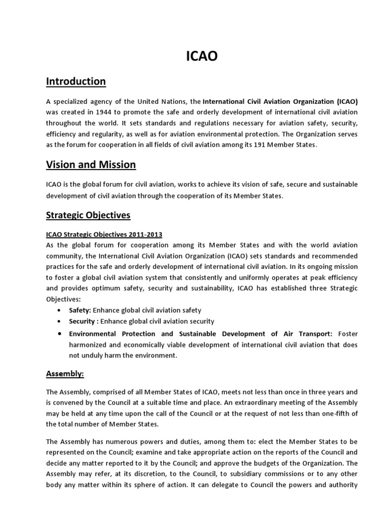 ICAO and Its Functions | Safety | Sustainable Development