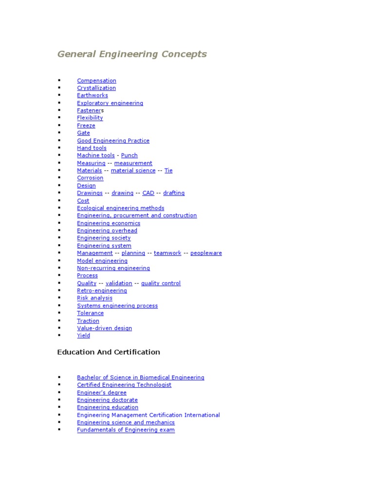 General Engineering Overview | PDF | Academic Degree | Engineering