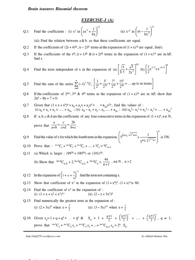 Binomial Theorem | PDF | Rational Number | Numbers