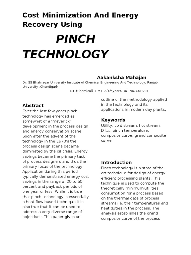 Pinch Technology | PDF | Heat | Heat Exchanger
