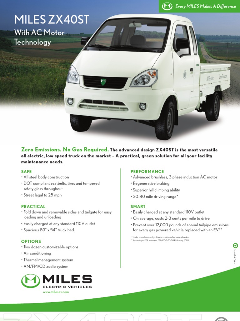 Miles Zx40st | PDF | Electric Motor | Truck