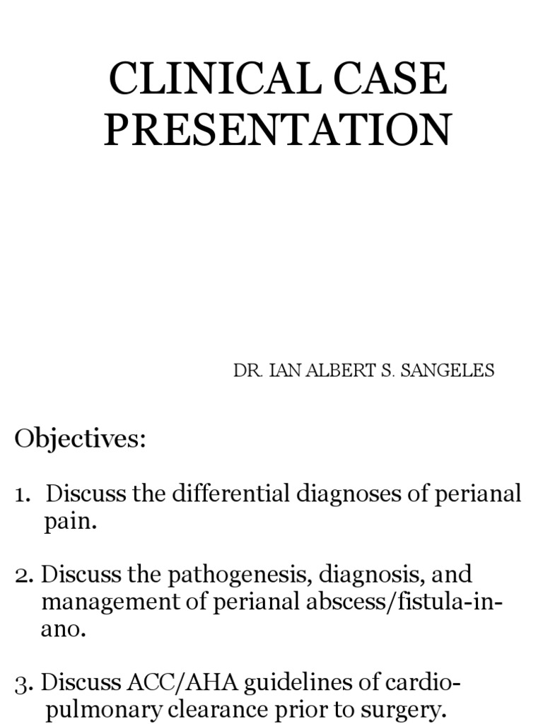 Presentation-Perianal Abscess | PDF | Hemorrhoid | Digestive Diseases
