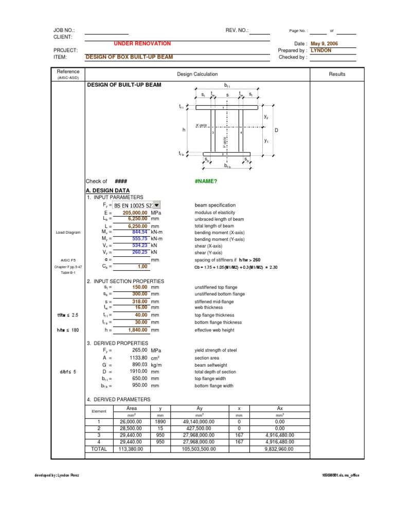 BEAM BOX Built-Up Section | PDF | Bending | Beam (Structure)