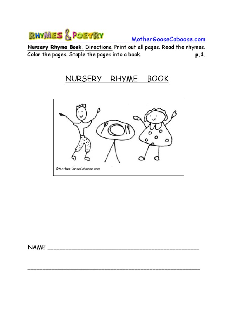 Nursery Rhyme Book | PDF | Traditional Children's Songs | Entertainment ...