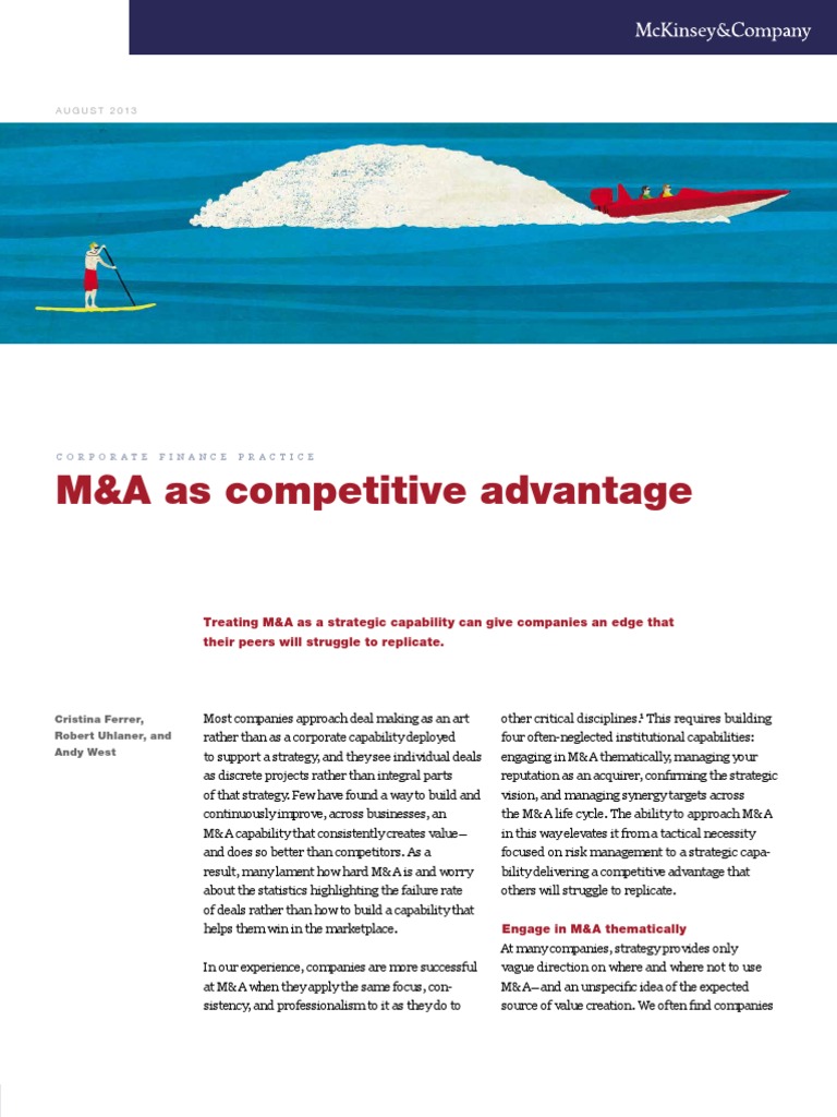 McKinsey- M & a as Competitive Advantage | Mergers And Acquisitions ...