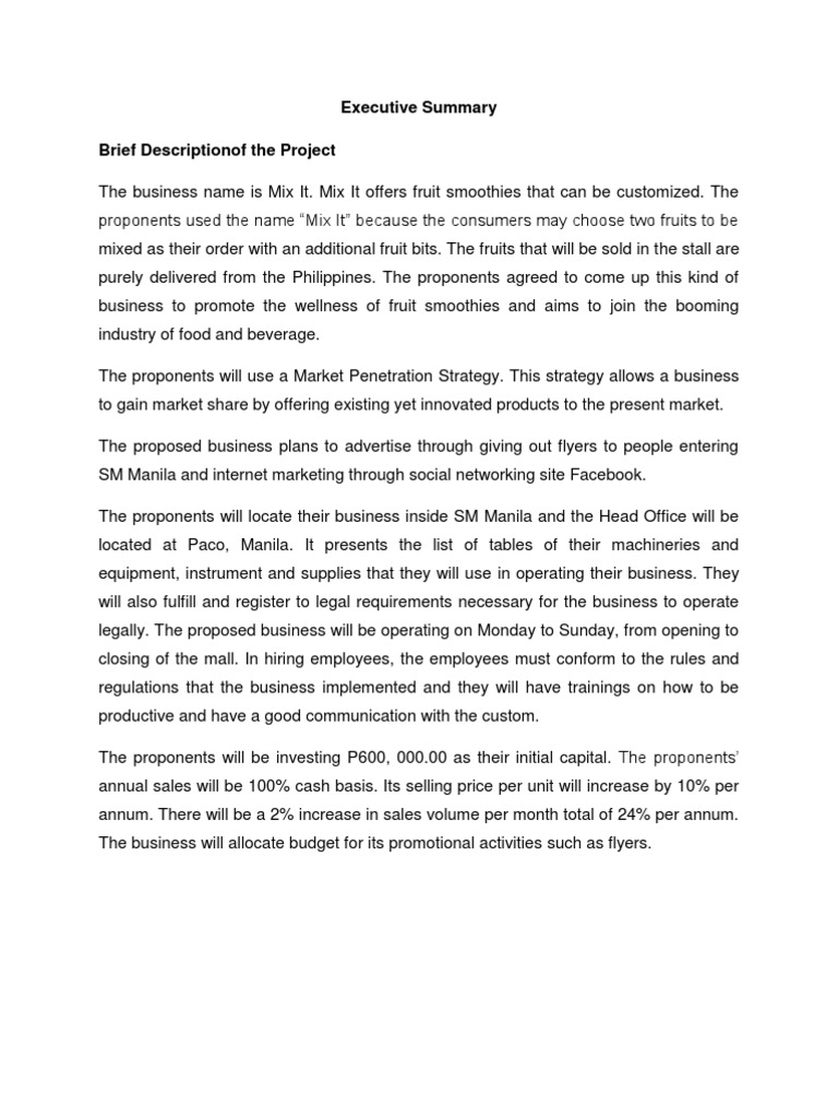 Executive Summary | PDF | Sales | Marketing