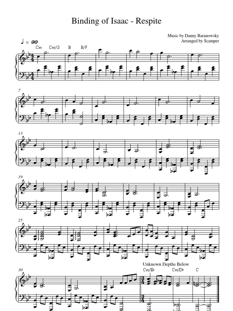 Binding of Isaac - Respite - Sheet Music, Oklm | PDF