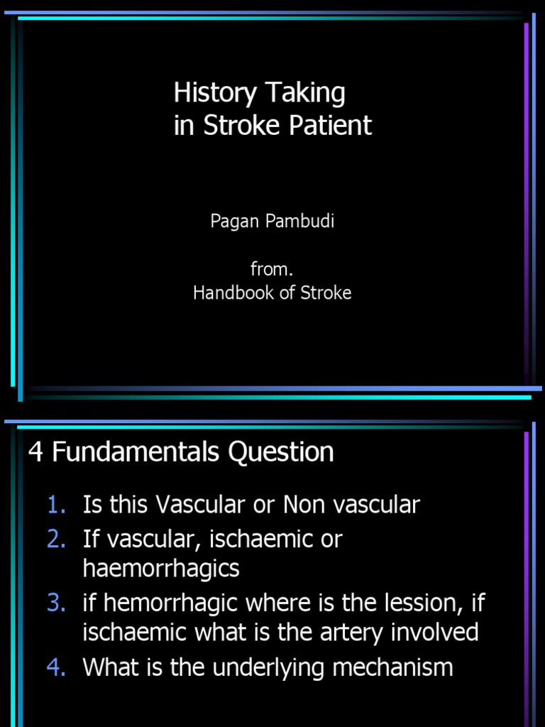 History Taking in Stroke Patient | PDF