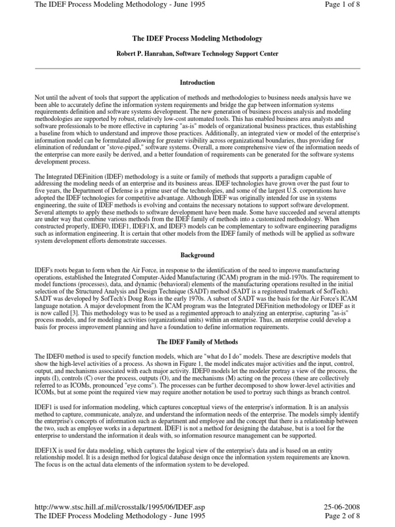 The IDEF Process Modeling Methodology | PDF | Software Development ...