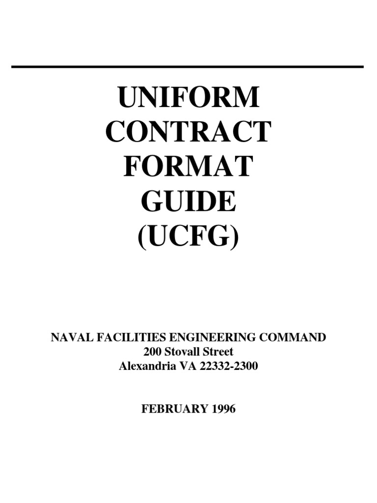 NAVFAC Uniform Contract Format Guide | PDF | General Contractor ...
