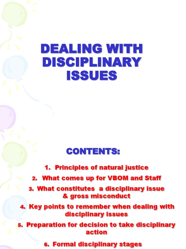 Disciplinary Procedures in the Workplace | PDF | Employment ...