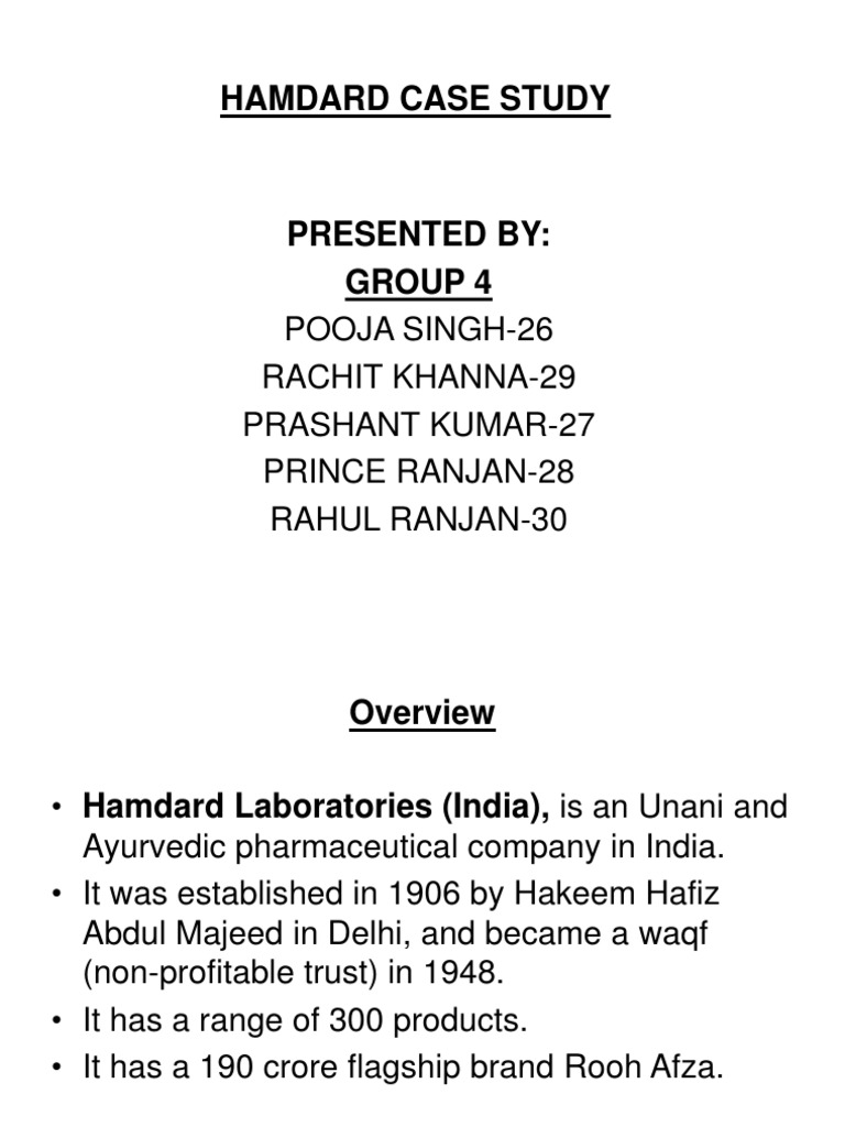 Hamdard Case Study | Download Free PDF | Business | Business Economics