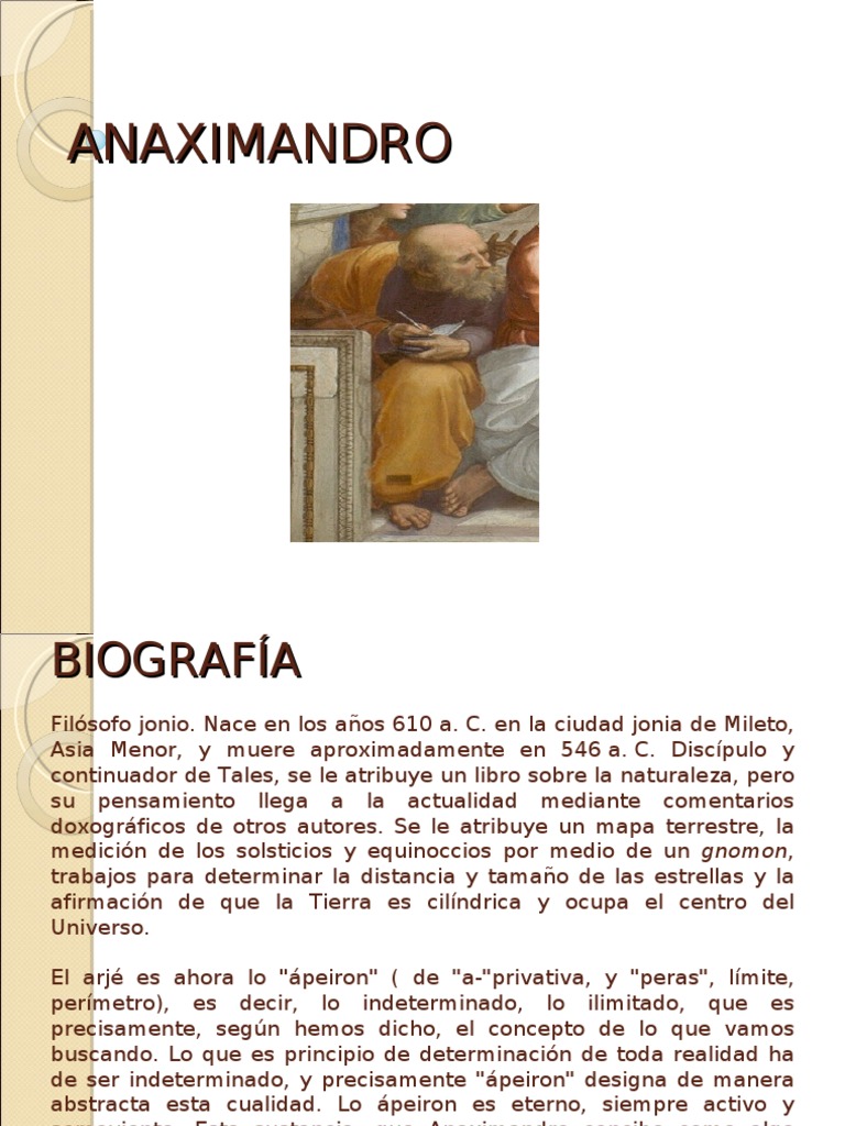 Biografía y pensamiento de Anaximandro | PDF | Metafísica | Science