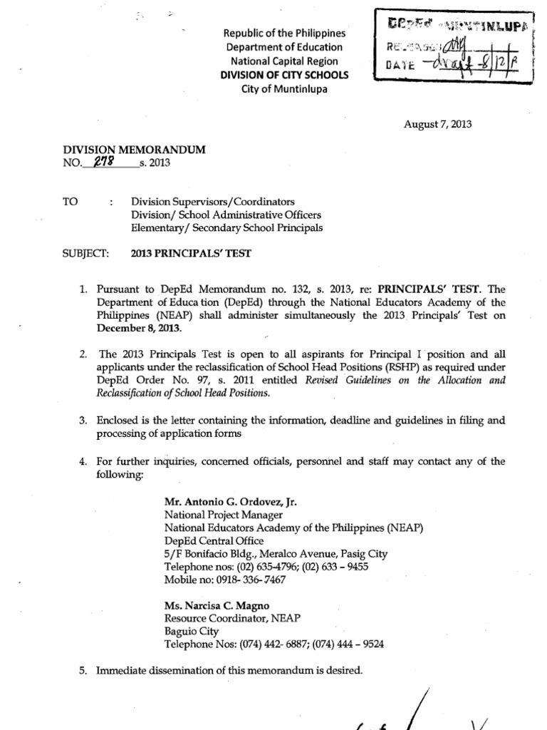 2013 Principals' Test Guidelines | PDF | Test (Assessment) | Learning