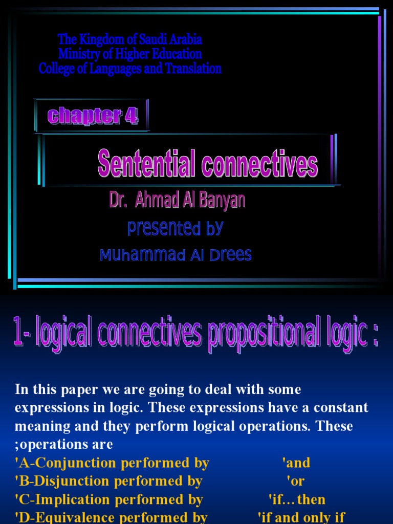 Sentential Connectives | PDF | Logic | Syntax (Logic)