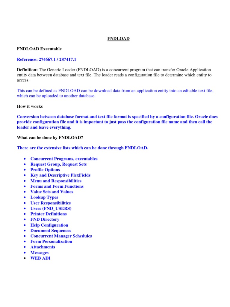 FNDLOAD Executable | PDF | Computer File | Oracle Database