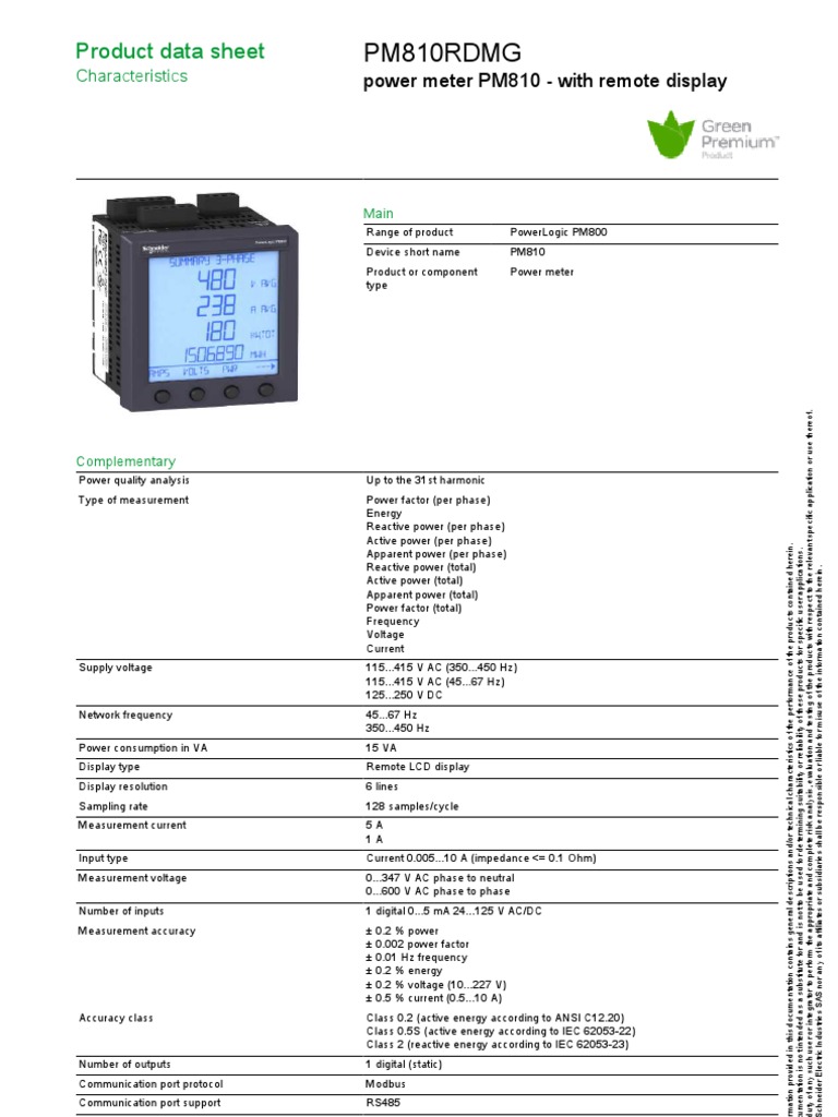 PM810 Power Meter Overview | PDF | Ac Power | International ...