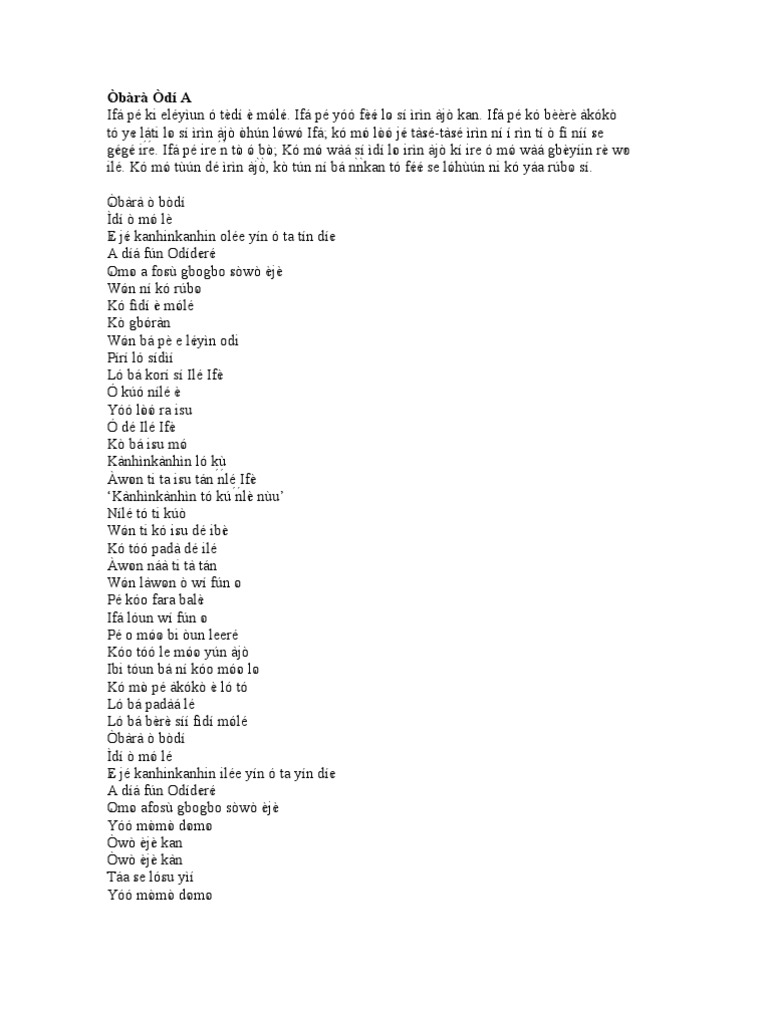 Òbàrà Òdí A-B | PDF | Religión y creencia | Plantas