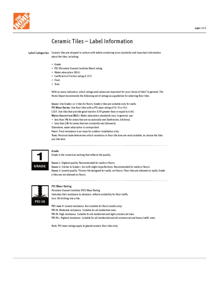 Ceramic Tiles Label | PDF | Tile | Bathroom