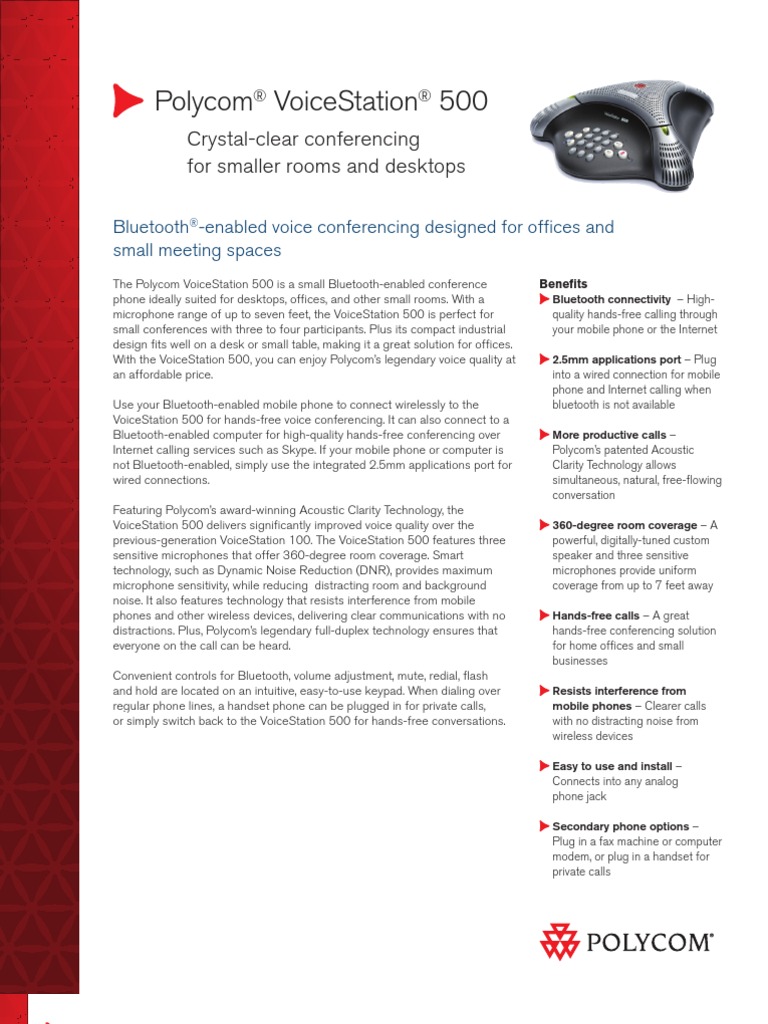 Polycom VS500 | PDF | Telephone | Microphone