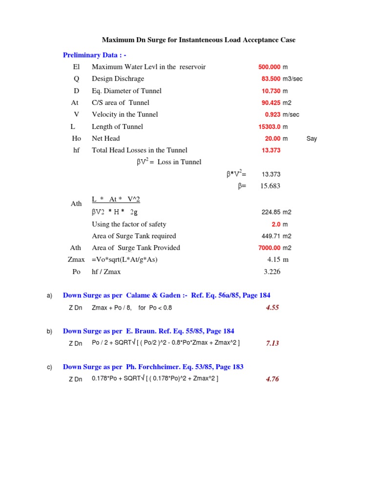 Simple Surge Analysis | PDF | Building Engineering | Materials Science