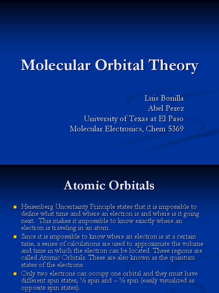 MO Theory Explained | PDF | Molecular Orbital | Electron Configuration