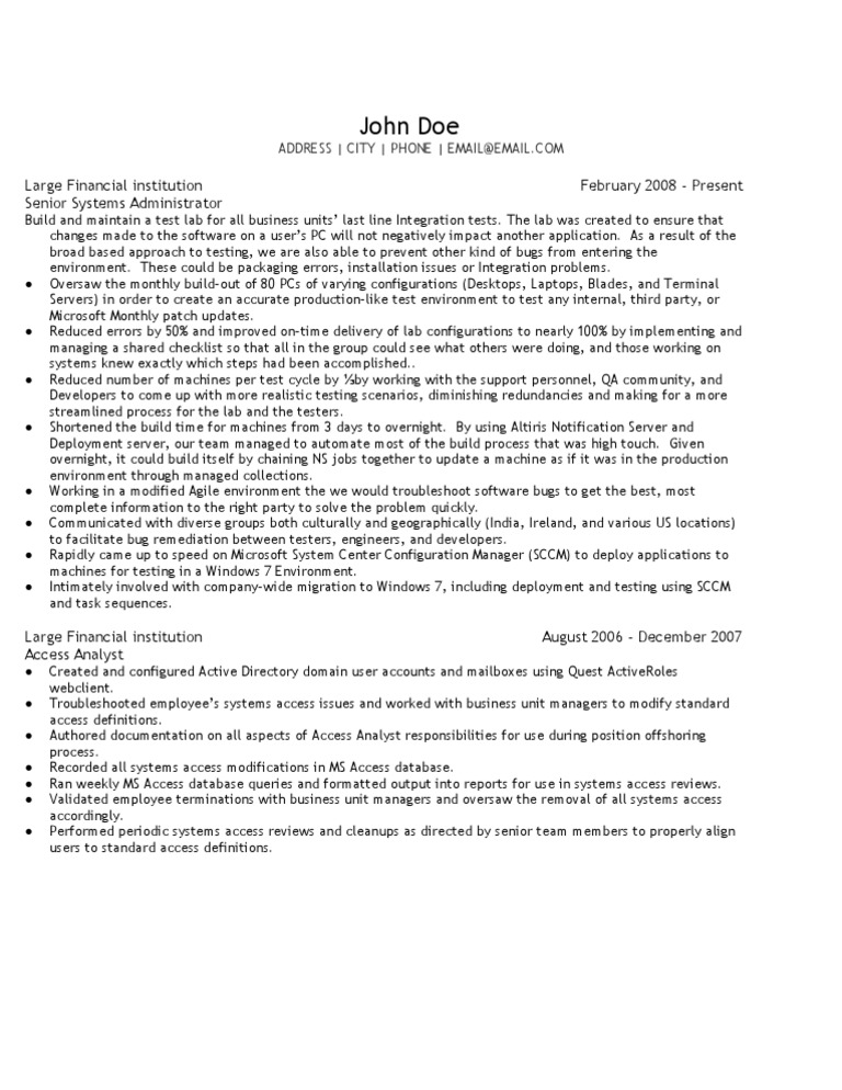 Resume Redacted | PDF | Microsoft Access | Software Testing