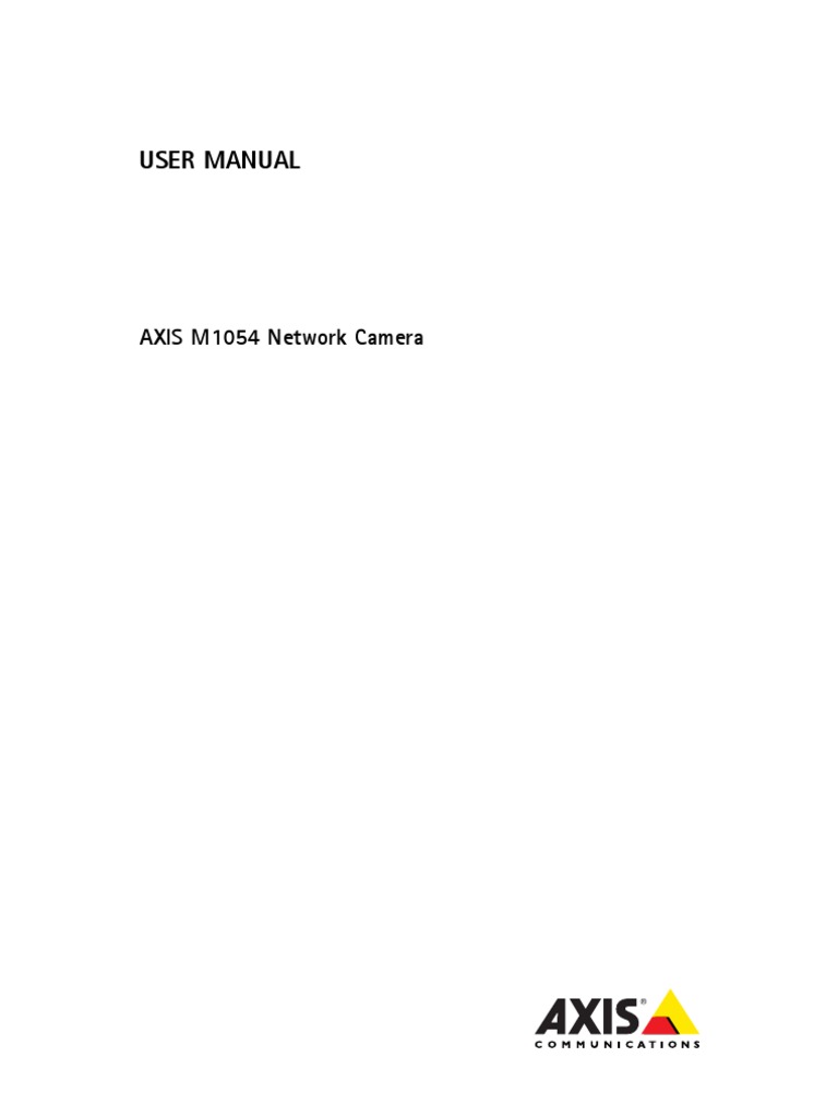 User Manual: AXIS M1054 Network Camera | PDF | Electromagnetic ...