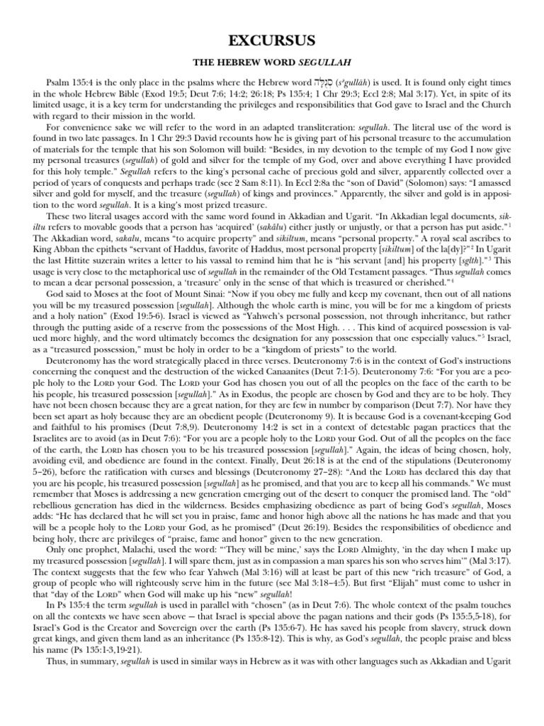 Excursus: The Hebrew Word Segullah | PDF | Book Of Deuteronomy ...