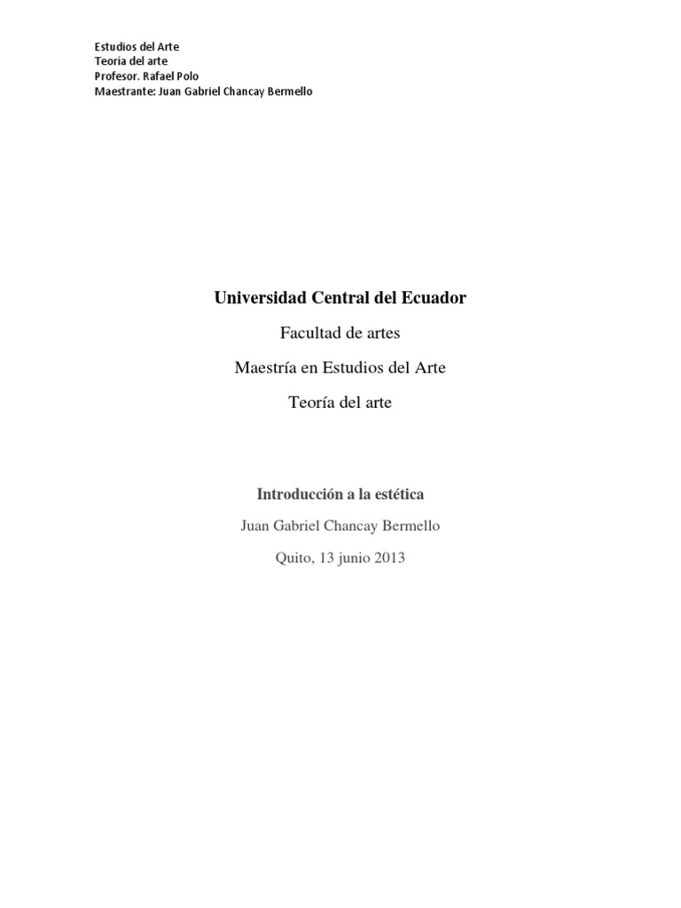 Introducción A La Estética | PDF | Estética | Belleza