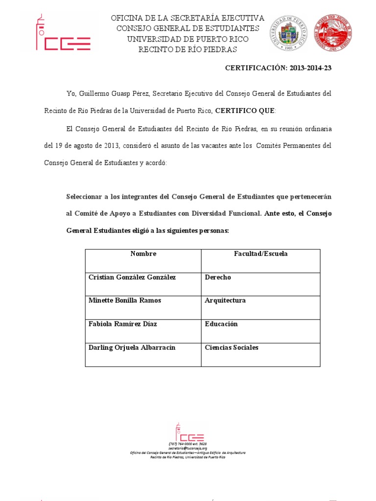 Certificacin 2013-2014-23-Cge | PDF | Crecimiento personal y profesional