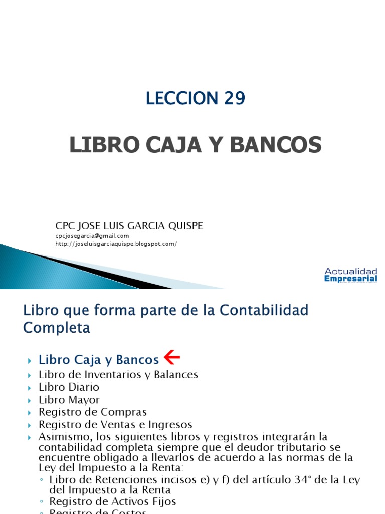 Guía del Libro Caja y Bancos | PDF
