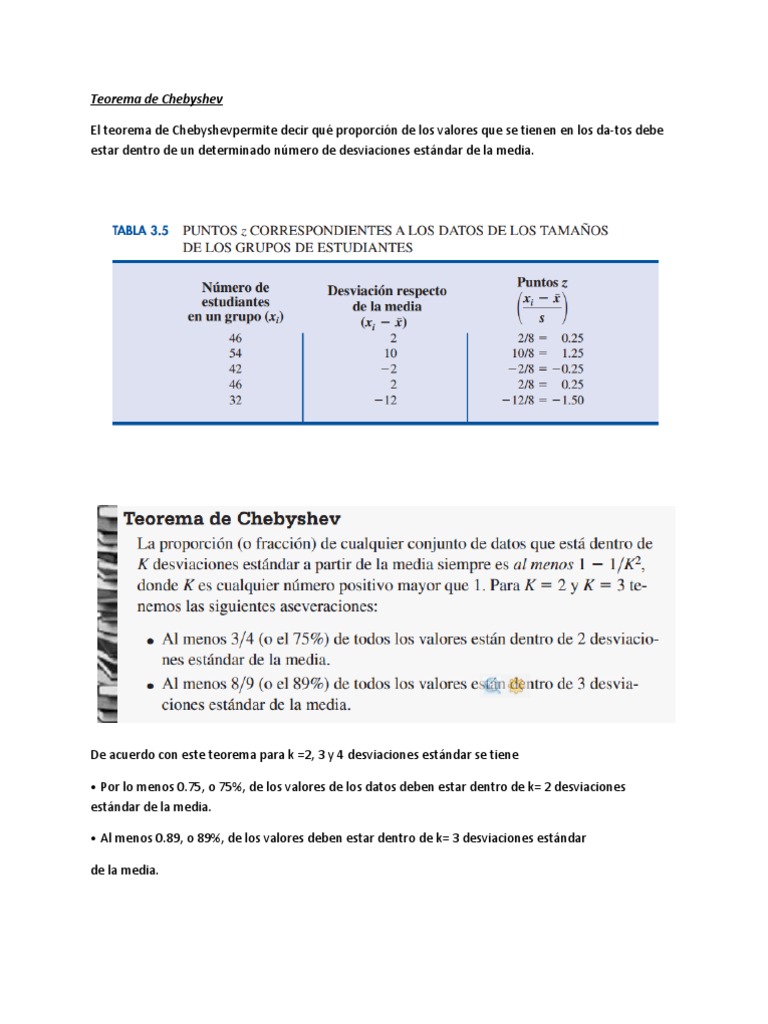 Teorema de Chebyshev | Desviación Estándar | Matemáticas