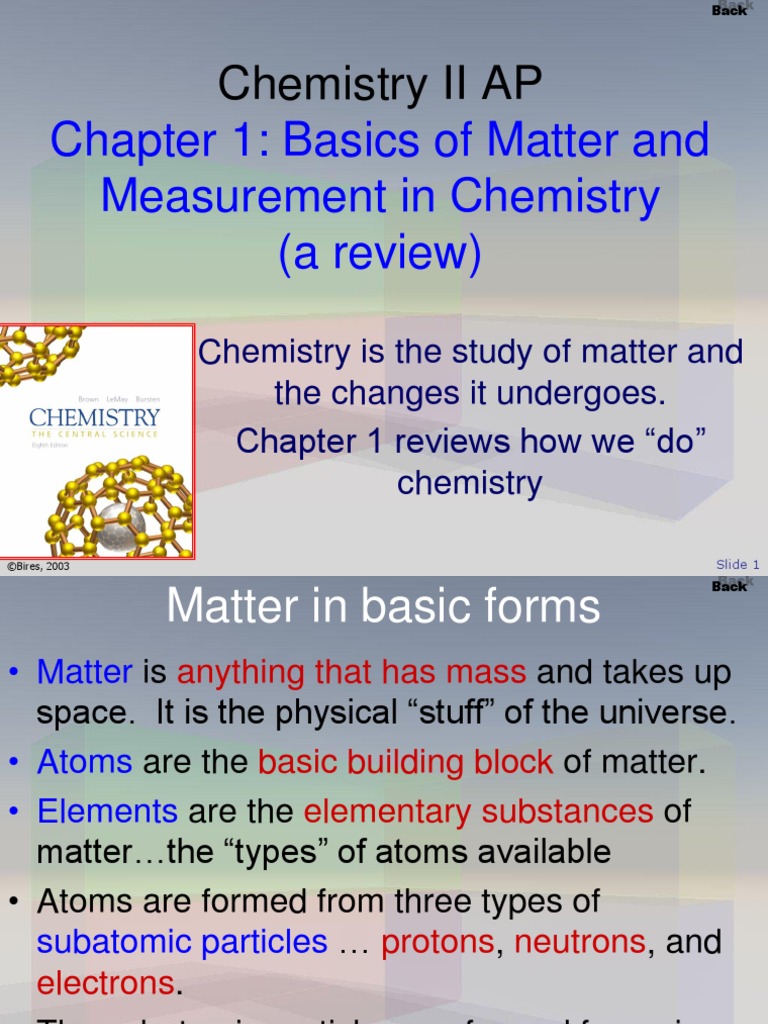 Chapter 1 - Basics of Matter and Measurement | PDF | Matter ...