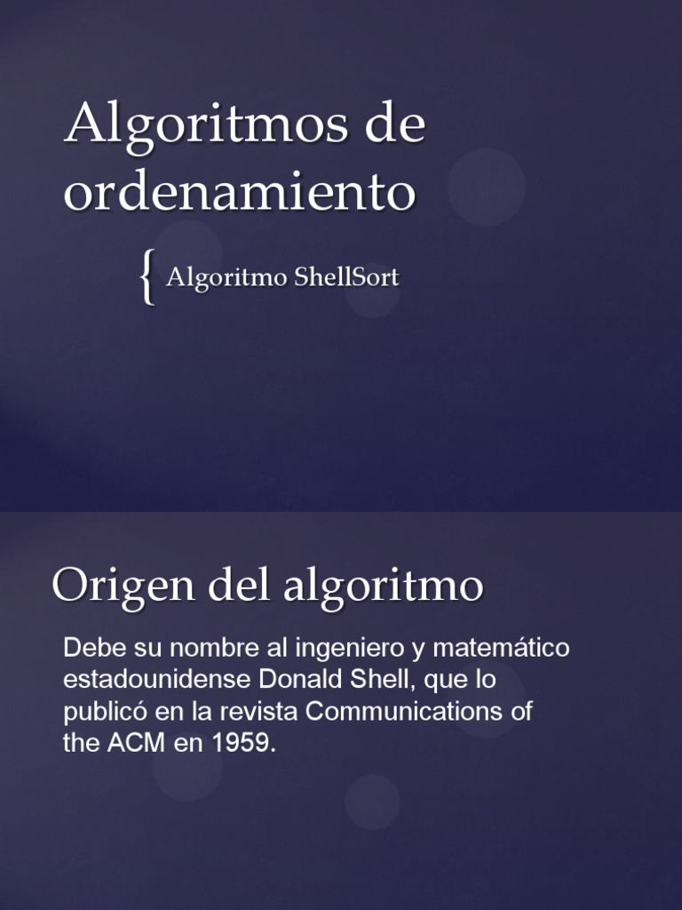 Algoritmos de Ordenamiento ShellSort | PDF