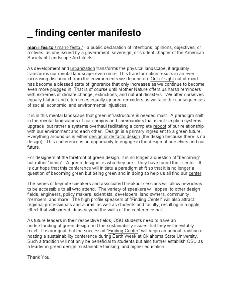 Green Design Conference Manifesto | PDF | Sustainable Design ...