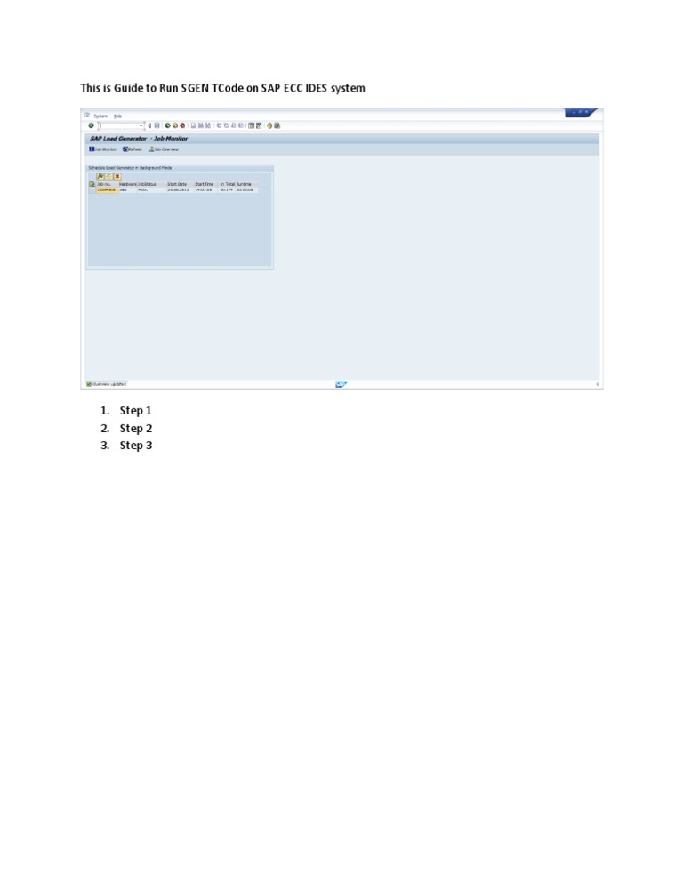 This Is Guide To Run SGEN TCode On SAP ECC IDES System | PDF