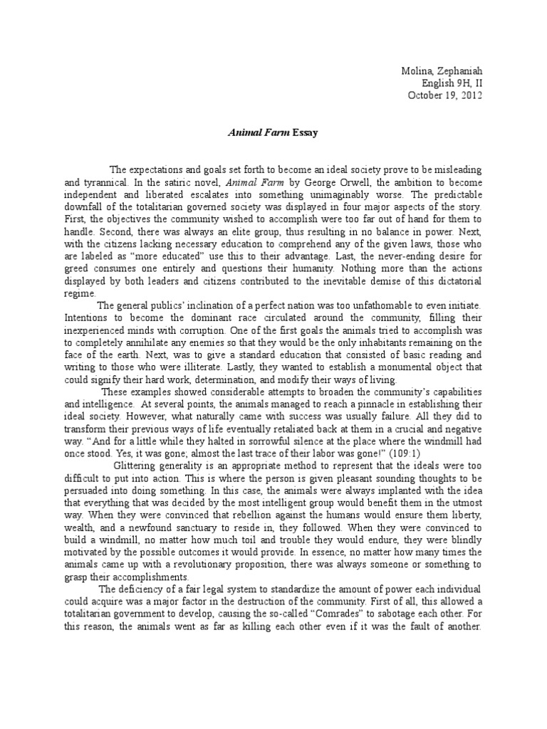 Animal Farm Essay | PDF