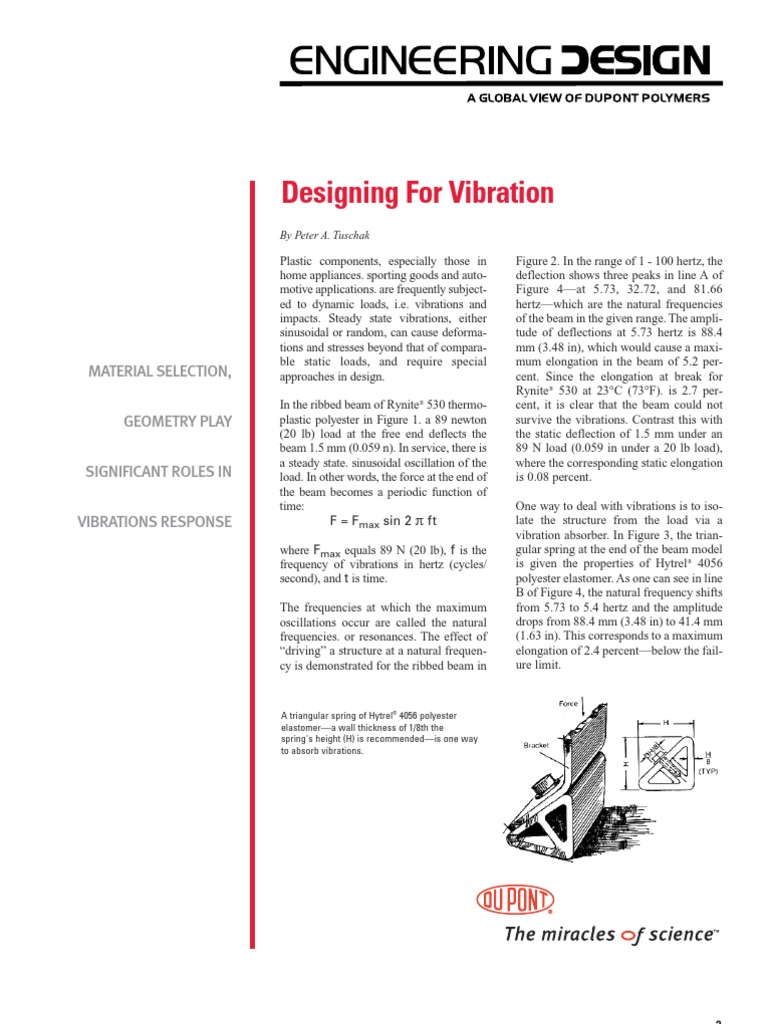 Designing For Vibration: Material Selection | PDF | Structural Load ...